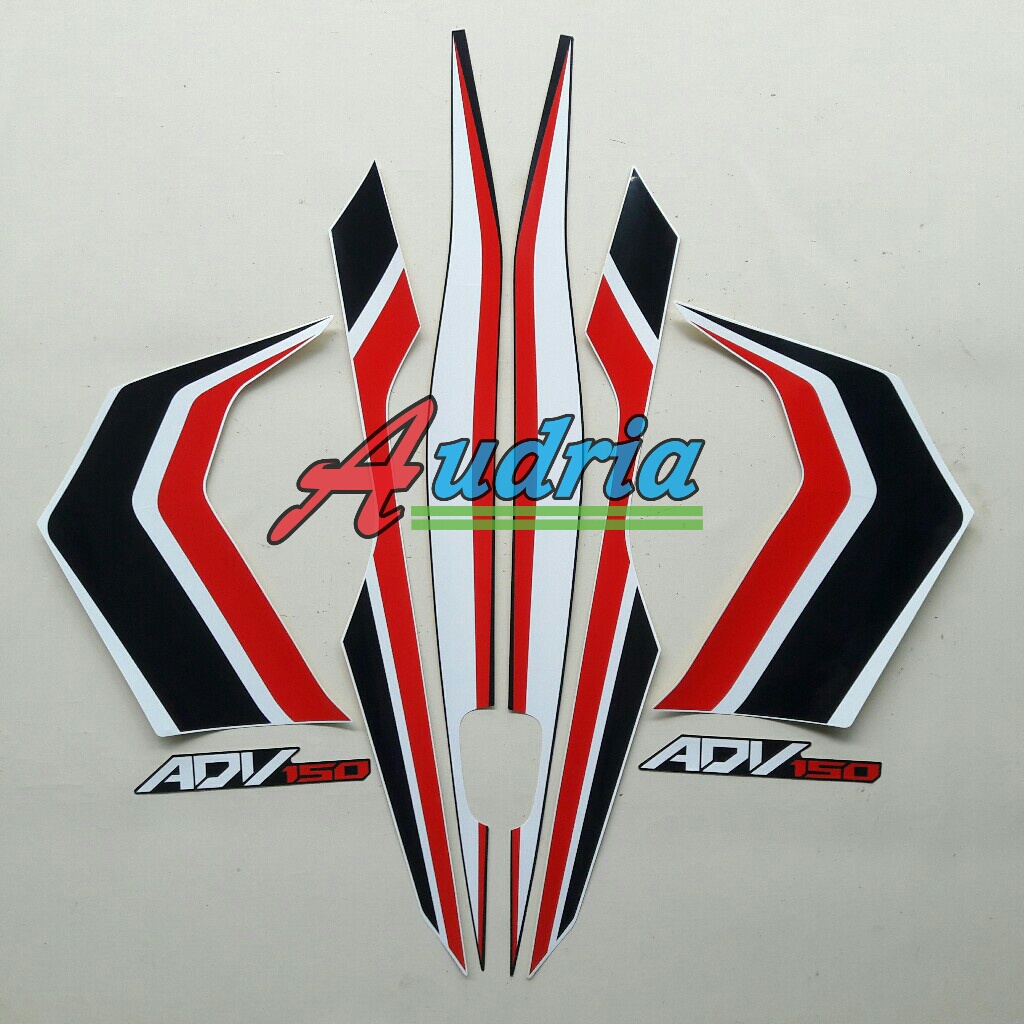 Jual Stiker Striping Motor Honda adv 150 2020 cbs putih-hitam-merah ...