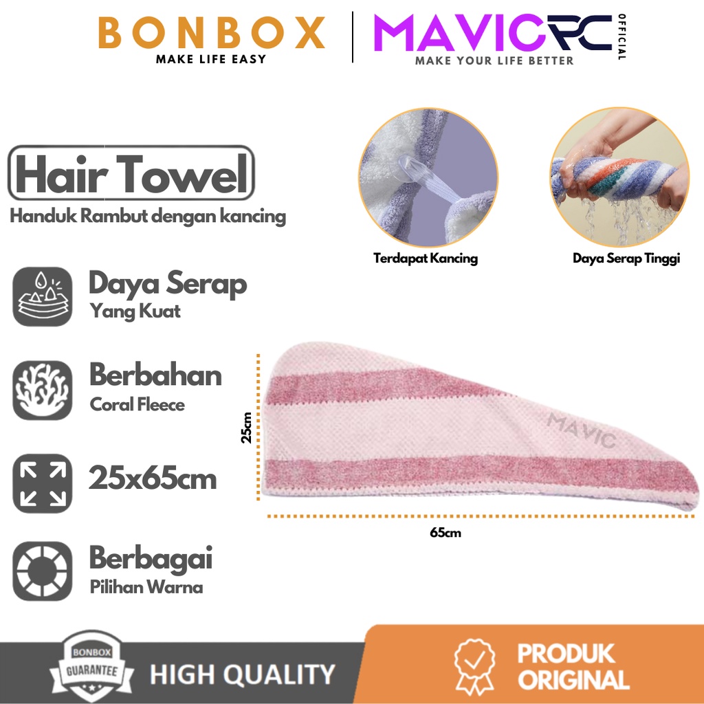 Jual BONBOX BT10 BT40 Handuk Rambut Keramas Pengering Rambut Basah Hair ...
