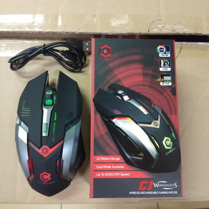 Jual MOUSE GAMING WIRELESS RECHARGEABLE CYBORG C1 WARKNIGHTS | Shopee Indonesia