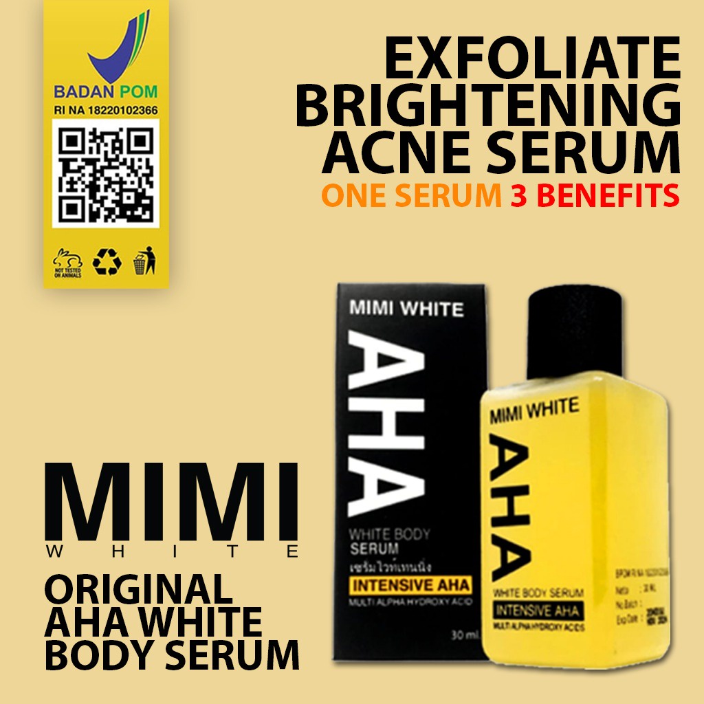 Jual MIMI INDONESIA BPOM MIMI WHITE AHA BODY SERUM INTENSIVE ISI 30ML ...