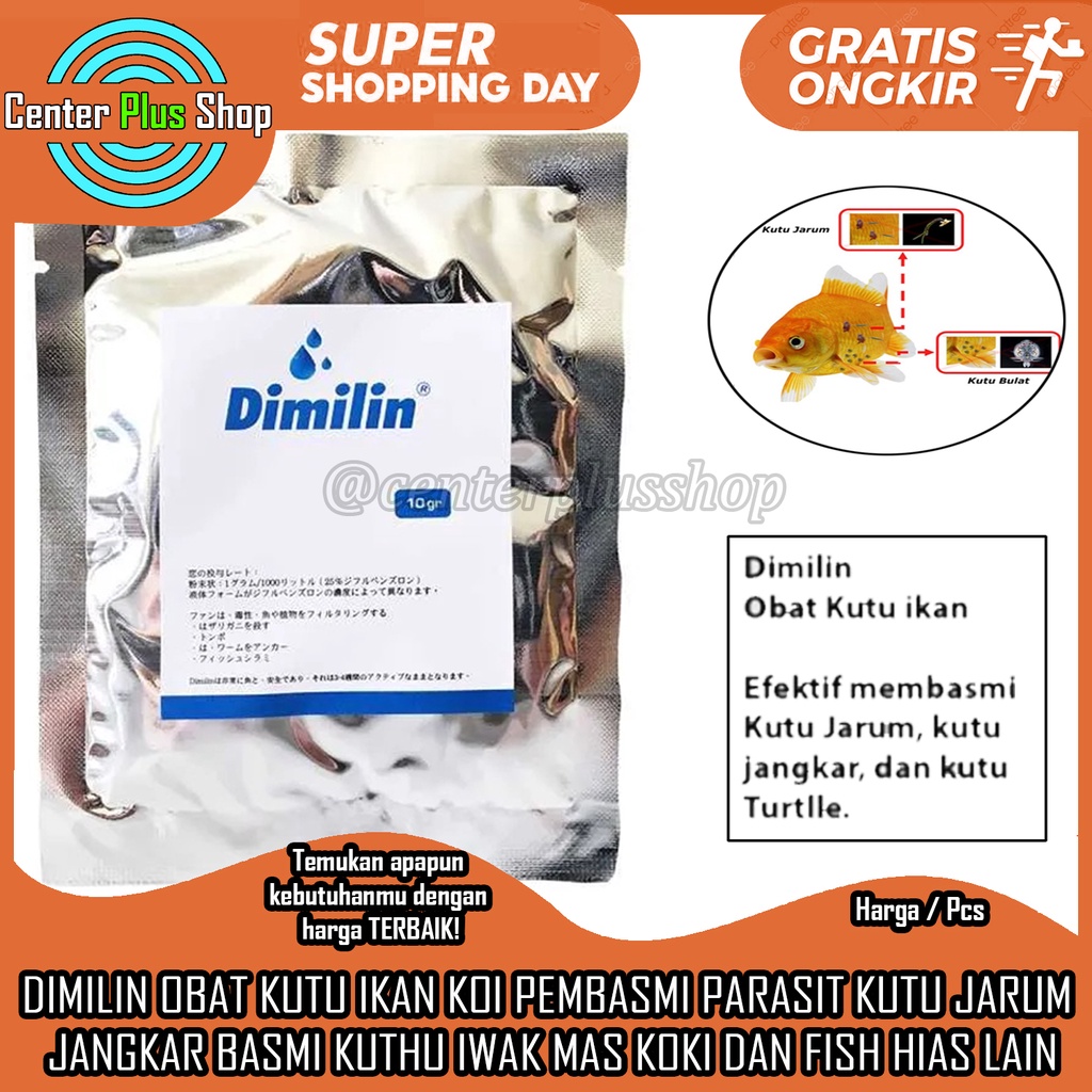 Jual DIMILIN CONCENTRATE OBAT KUTU AIR IKAN KOI 10 GRAM PEMBASMI ...