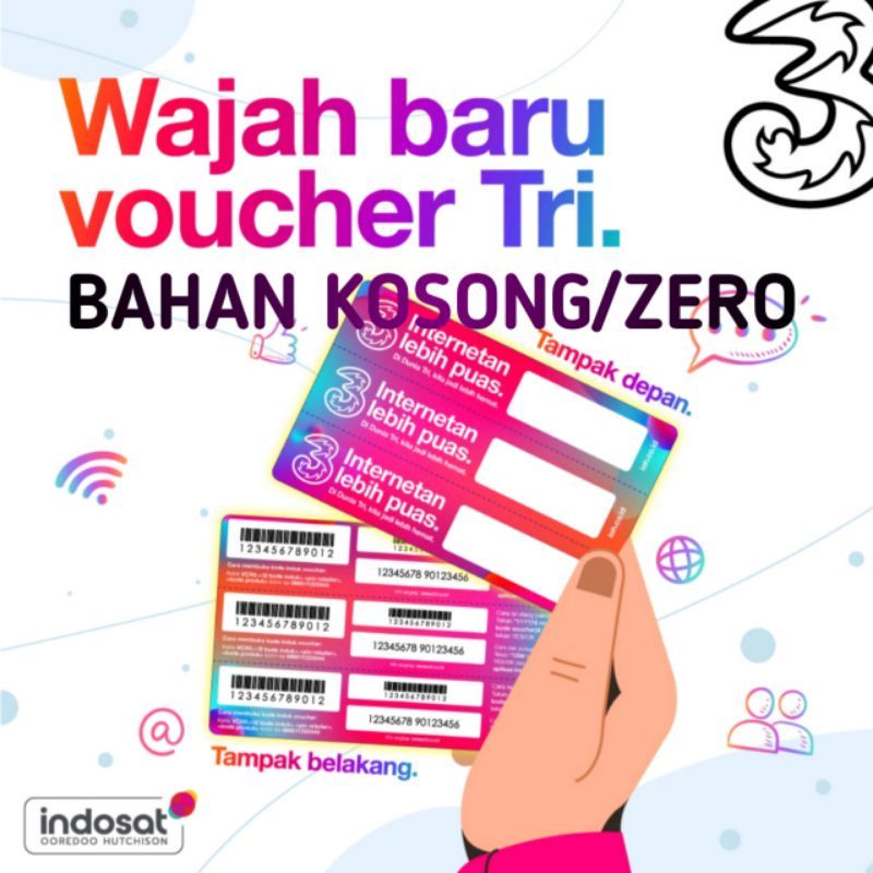 Jual VOUCHER KOSONG TRI NEW COVER 3 IN 1 NASIONAL | Shopee Indonesia