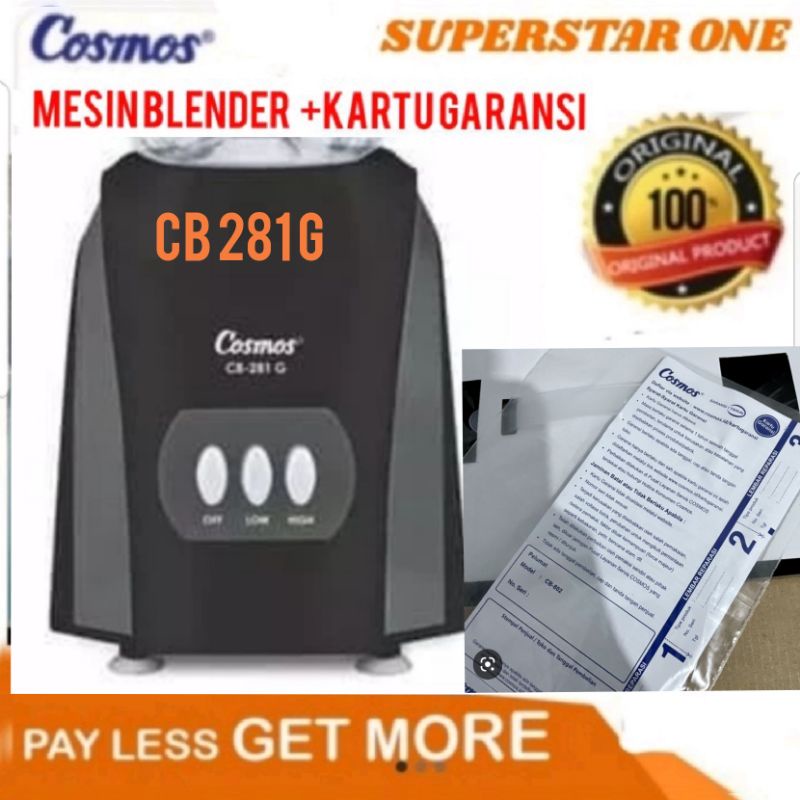 Jual mesin blender cosmos cb281g, cb 282g 100%asli original + kartu ...