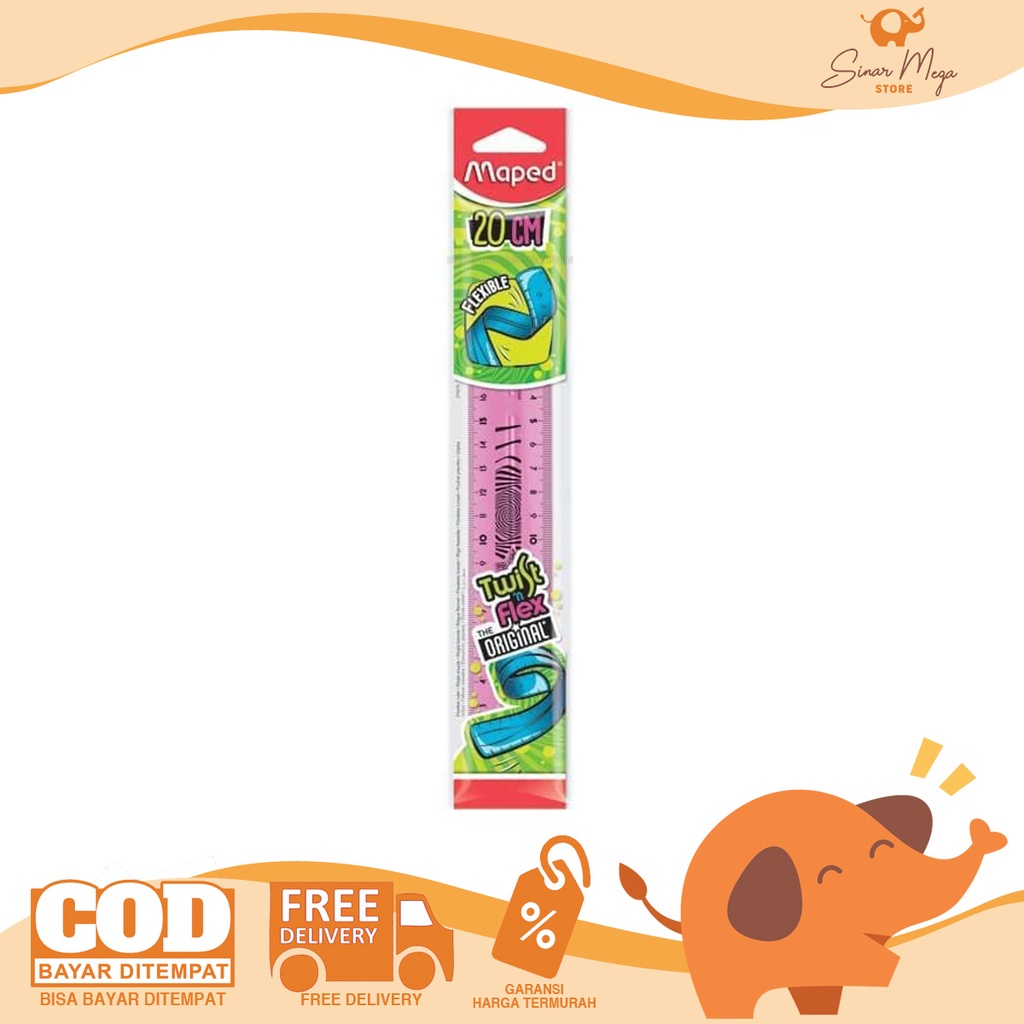 Jual Maped Twist n Flex 20cm Penggaris Elastis Lentur Tidak Mudah Patah ...