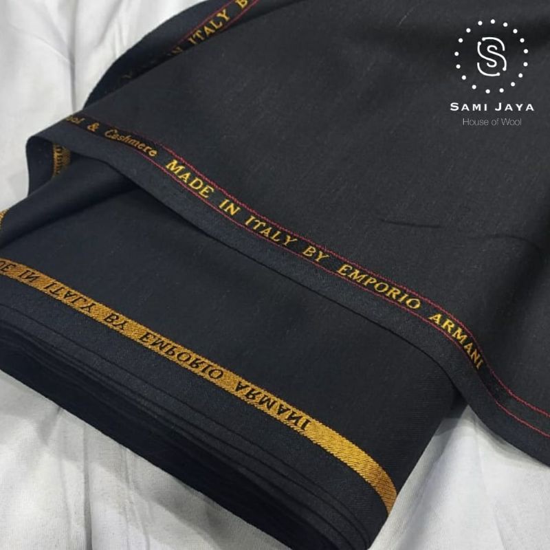 Jual kain hitam wool emporio armany bahan stelan jas premium | Shopee ...