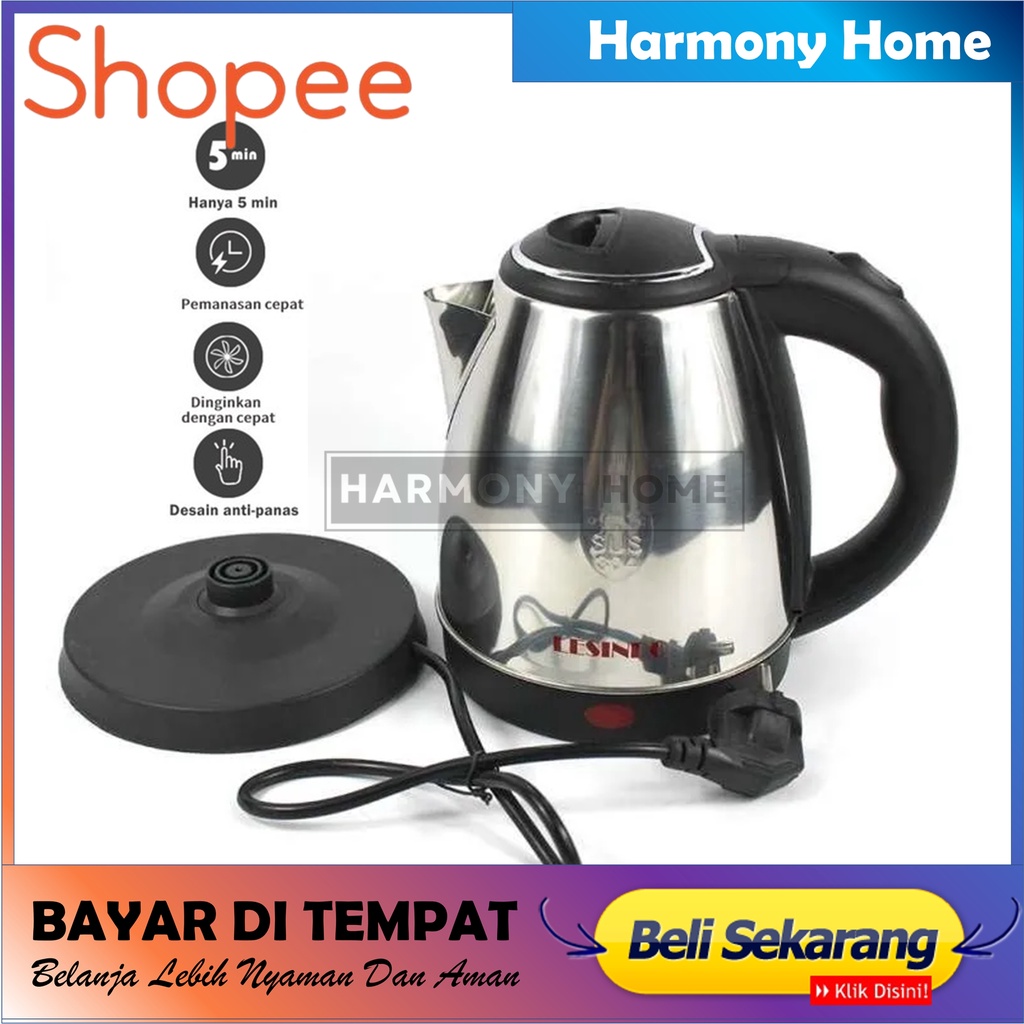 Jual Teko Listrik 2 L Pemanas Air Hangat Poci Teh Kopi Susu Stainless ...