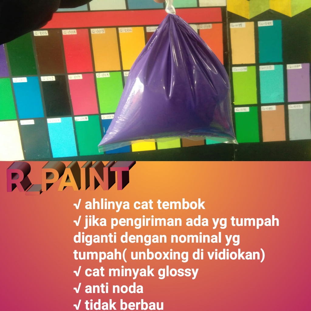 Jual Cat kiloan ungu // cat minyak ungu 1kg // cat tembok // cat ...