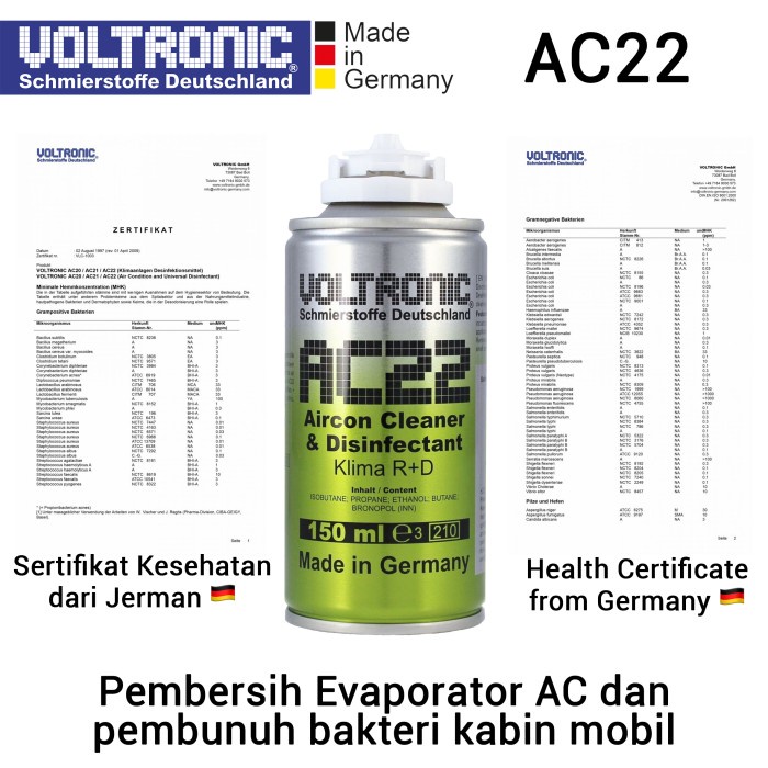 Jual Voltronic Ac22 - Aircon + Evaporator Cleaner & Disinfectant | Shopee Indonesia