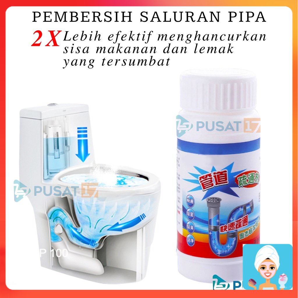 Jual [ML] SERBUK ANTI SUMBAT / BUBUK PEMBERSIH SALURAN PIPA AIR TOILET ...