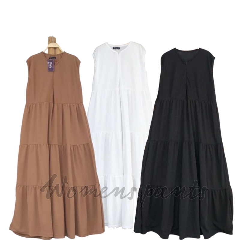 Jual Inner Dress Rempel Busui Tanpa Lengan Inner Jumbo Maxi Dress Bahan ...