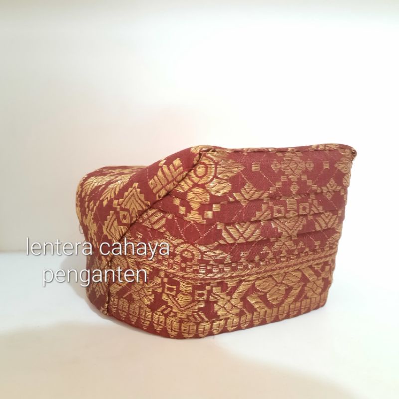 Jual topi marapulai topi songket warna maroon saluak minang dewasa ...