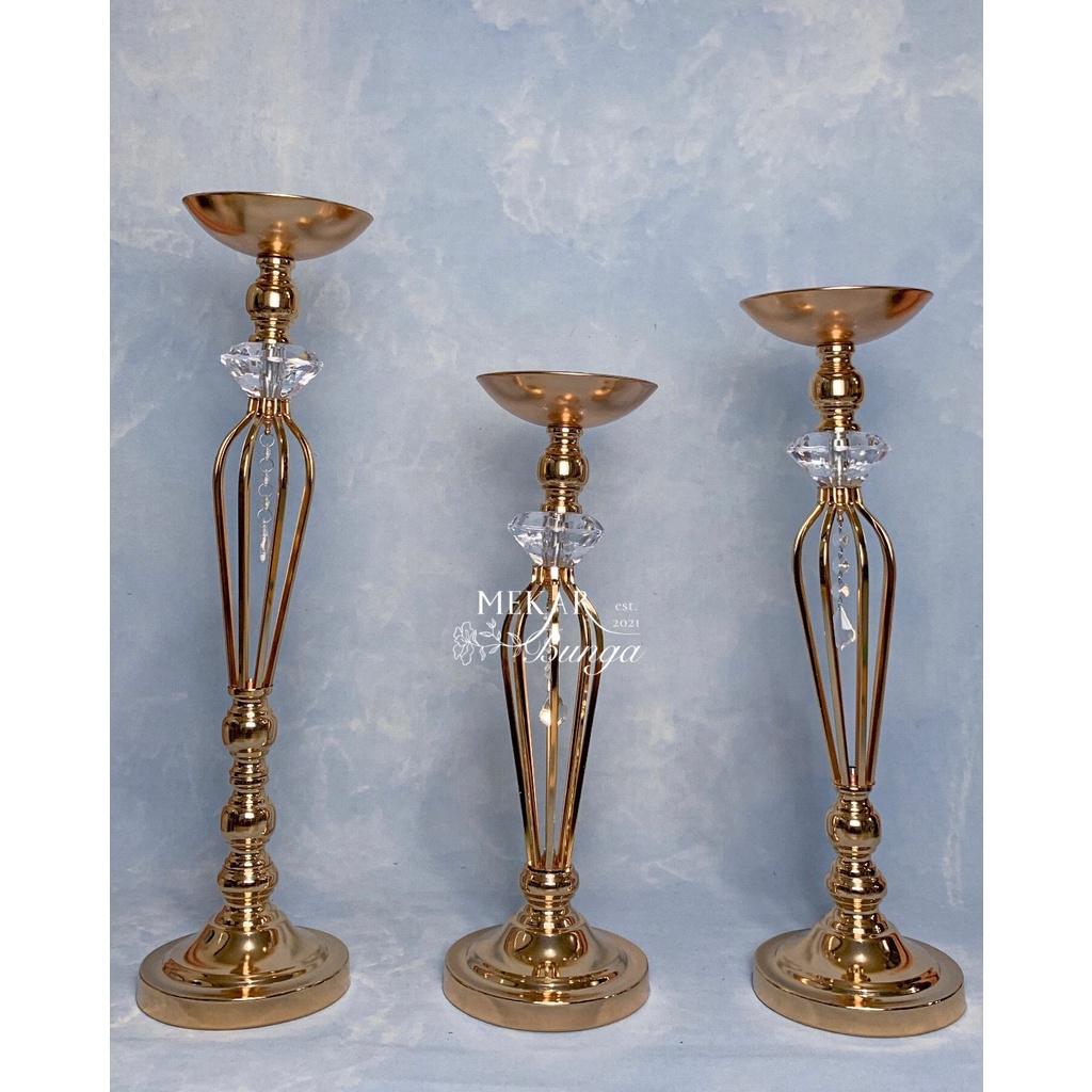 Jual (HL 34) - Luxury Centrepieces Crystal Gold Dekorasi Meja Wedding ...