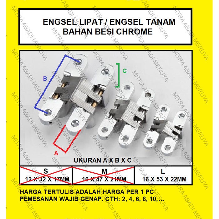 Jual Engsel Engsel Tanam Engsel Concealed Cross Hinge Ukuran L | Shopee ...