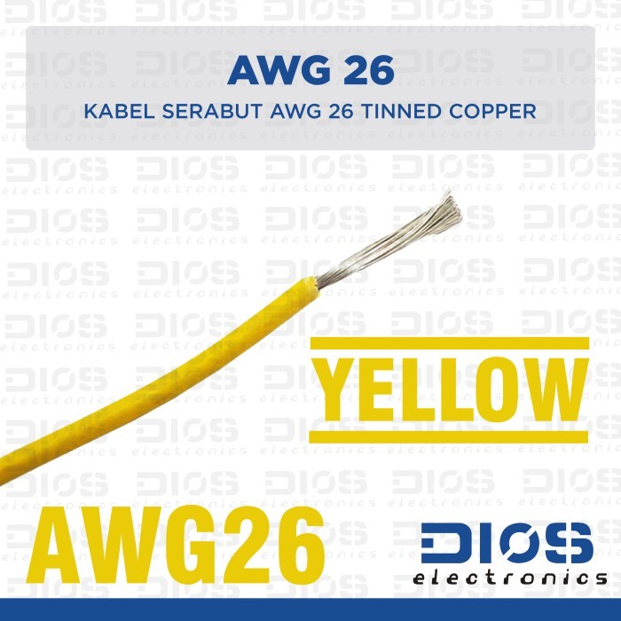 Jual Kabel 26 AWG Serabut Tembaga Putih / Tinned Copper KUNING (per meter) | Shopee Indonesia