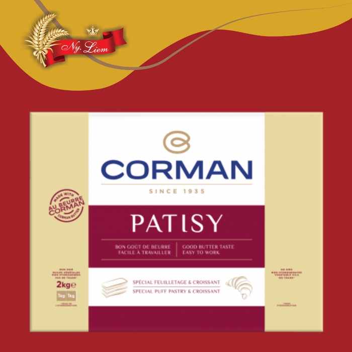 Jual CORMAN Patisy 78 % fat - Butter Sheet / Mentega Pastry 2 kg (GOJEK ...