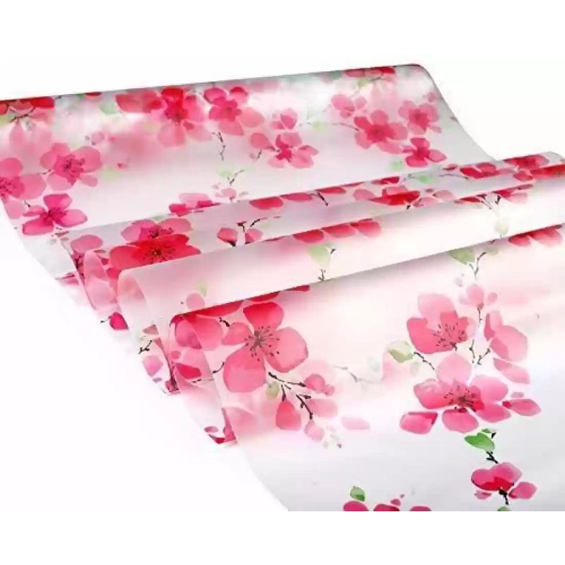 Jual Stiker Kaca Motif Bunga Sakura Pink Merah Lebar 120cm | Shopee ...