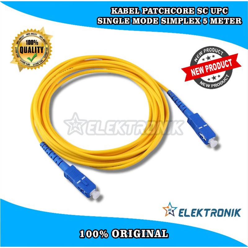 Jual Kabel Patchcore 5 Meter SC UPC Fiber Optik Simplex Single Mode ...