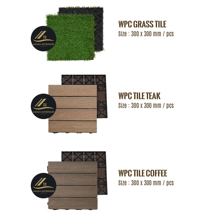 Jual Lantai Lantai Kayu Deck Tile Wpc Selgrid Grass Tile Tile Teak Tile ...