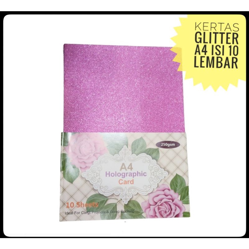 Jual KERTAS GLITTER A4 / Glitter Paper Per pak (10 lembar) , A4 ...