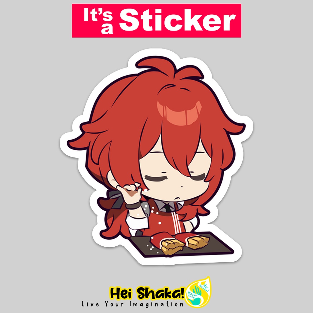Jual Stiker Diluc Cooking Genshin Impact Sticker Tempelan Karakter Game ...