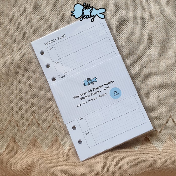 Jual Kertas Silly Sealy A6 Insert Isi Binder - Weekly Planner Loose ...