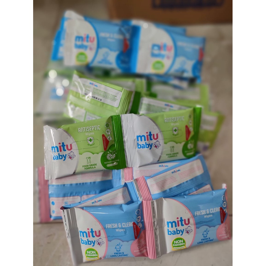 Jual Tissue Basah mitu mini pack 4's | Tisu basah travel pack | Shopee ...