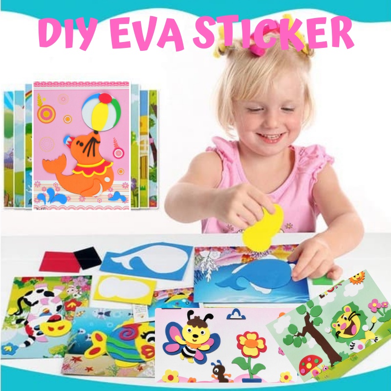 Jual DIY EVA STICKER mainan edukasi menempel art craft / prakarya anak ...