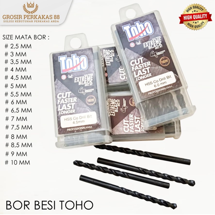 Jual Mata Bor Besi Baja Ringan Extreme Black Toho | Shopee Indonesia