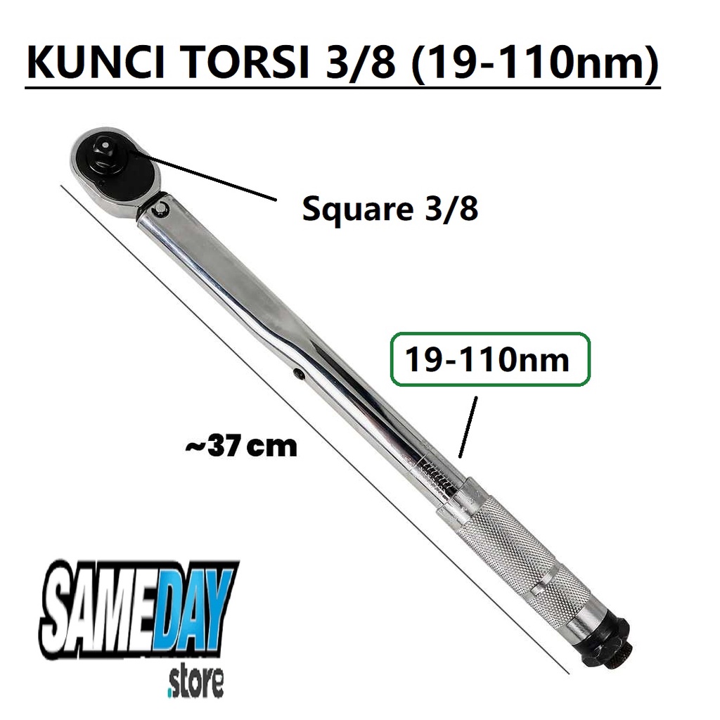 Jual Kunci Torsi Momen Moment Torque Wrench Two Way Spanner 1/4 Torsi 4 ...