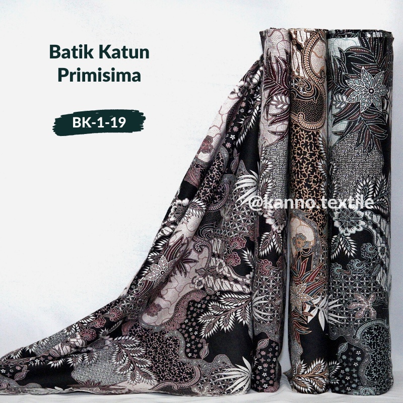 Jual Kain Batik Katun Halus Primisima BK-1-19 Motif Bunga Abstrak Warna ...