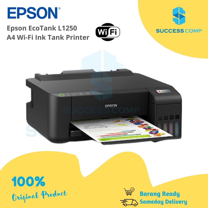 Jual Printer Epson Ecotank L1250 A4 Wi-Fi Ink Tank Printer Wireless Resmi | Shopee Indonesia