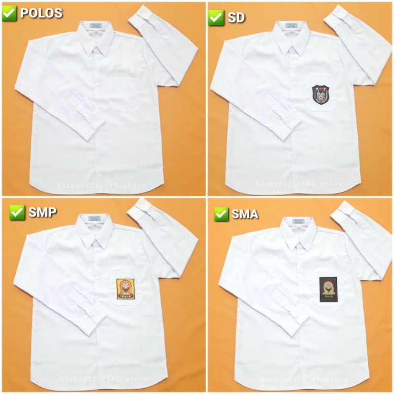 Jual Seragam sekolah putih SD SMP SMA / Kemeja putih polos | Shopee ...