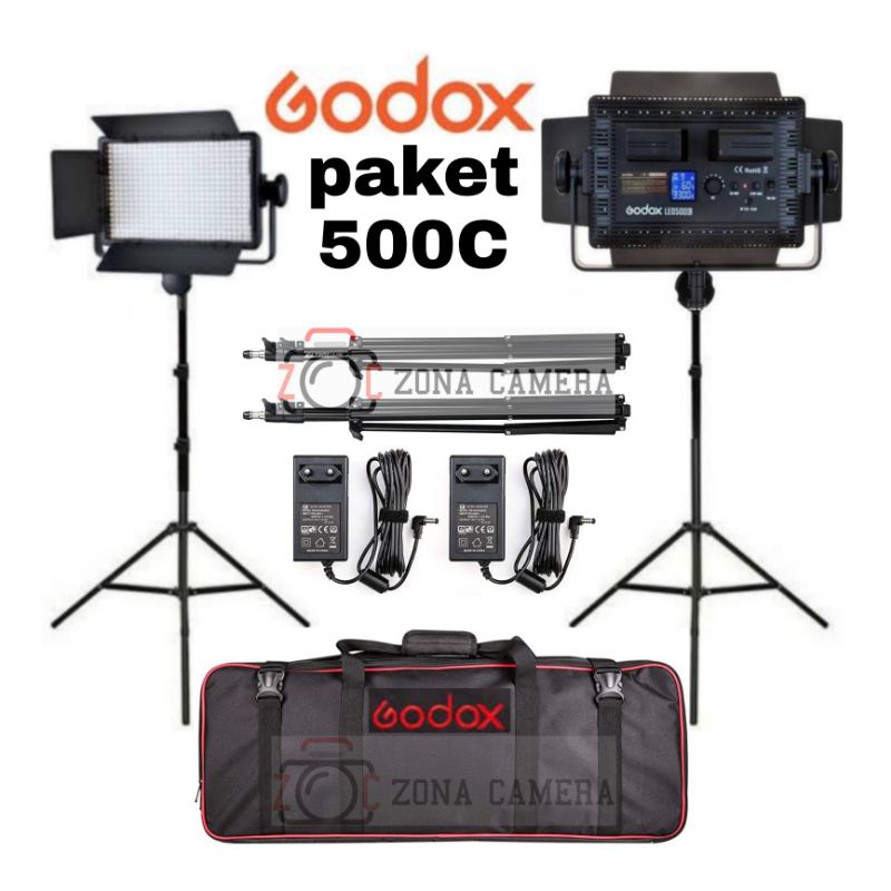 Jual Paket Godox 500C LED Video Light Studio Fill Lighting Vlog Lampu ...