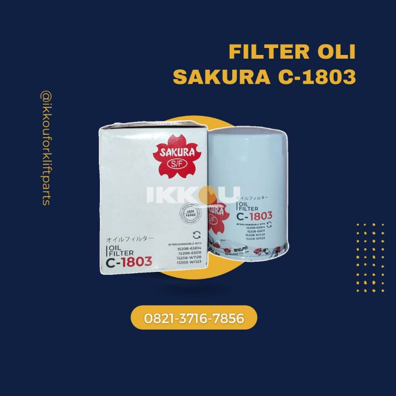 Jual FILTER OLI SAKURA C-1803 - SPARE PART FORKLIFT | Shopee Indonesia
