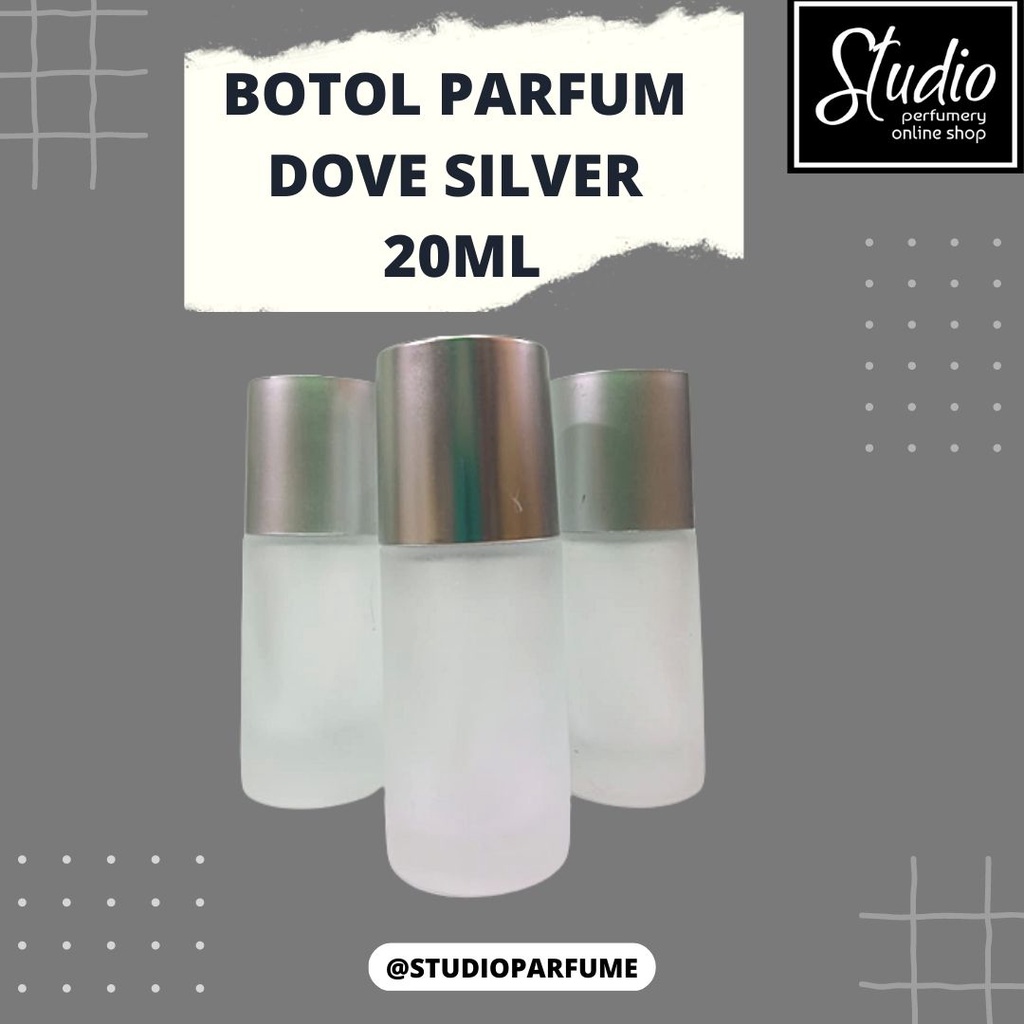 Jual BOTOL PARFUM SPRAY DOVE SILVER 20 ML | BOTOL KACA | Shopee Indonesia