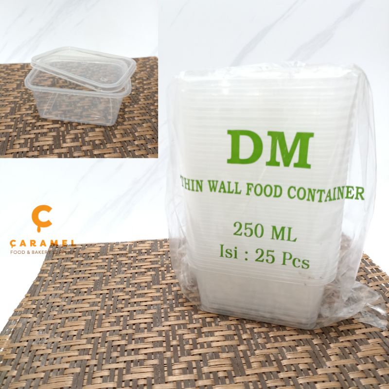 Jual DM Thinwall food container 250ml - box salad - tempat pudding - DM ...