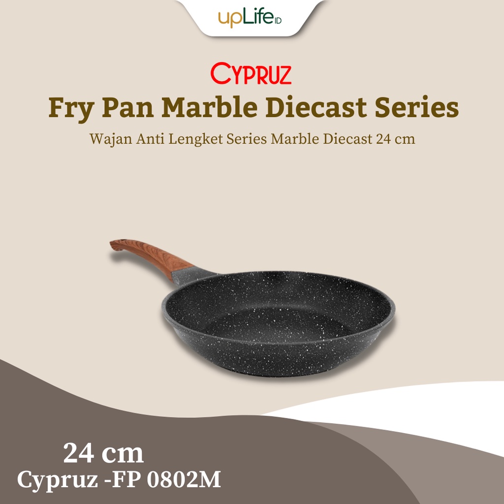 Jual Cypruz Fry Pan Wajan DieCast 24 Cm FP-0802-M Wajan Anti Lengket | Shopee Indonesia