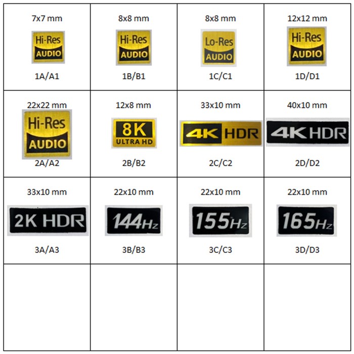 Jual Skin Stiker Sticker Logo Hi-Res Lo-Res 144Hz 4K Hdr 8K Ultra Hd ...