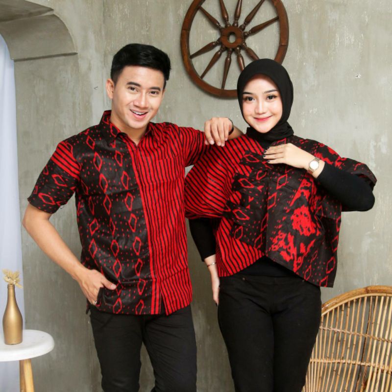 Jual COUPLE BATIK /KEMEJA PRIA/CROP TOP WANITA/BLUS CROP TOP BATIK KHAS ...