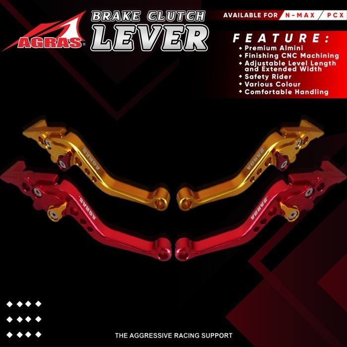 Jual Agras Handle SET NMAX GOLD Tuas Rem PCX MERAH Almini CNC | Shopee ...