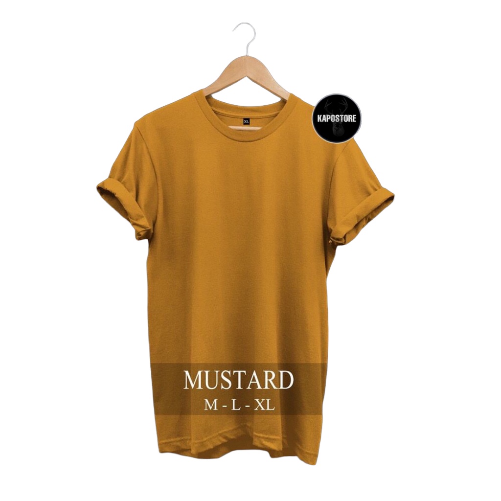 Jual KAOS POLOS MUSTARD LENGAN PENDEK COTTON COMBED 30S | Shopee Indonesia