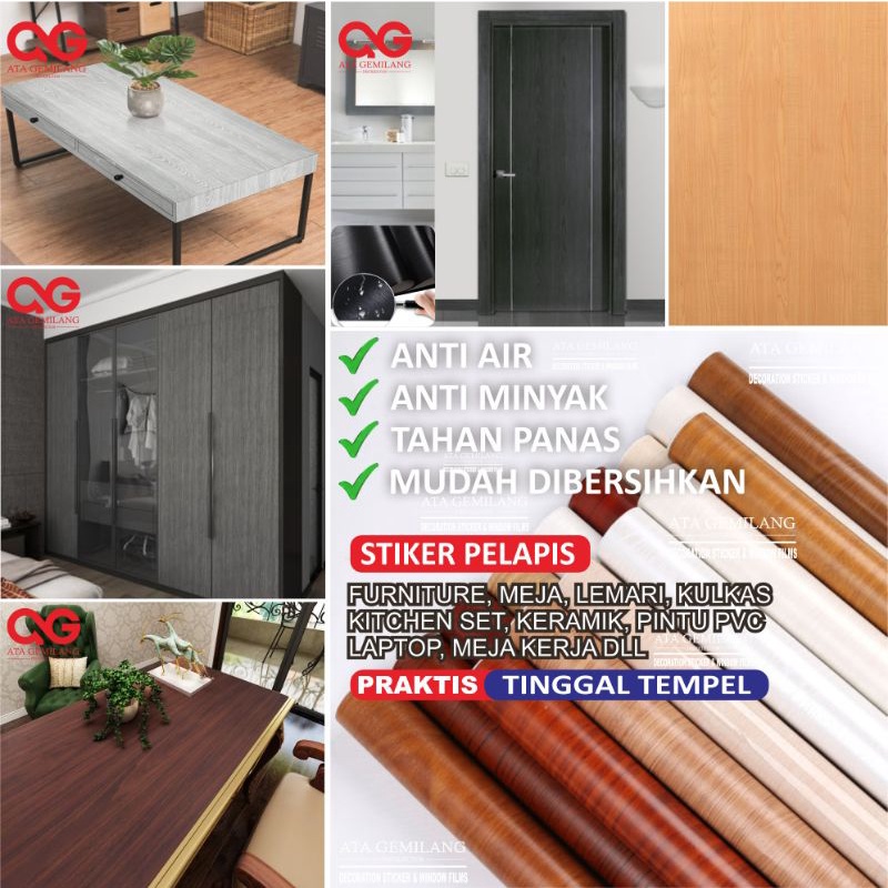 Jual STIKER DINDING/WALLPAPER KAYU/STIKER LEMARI/STIKER MEJA/STIKER ...