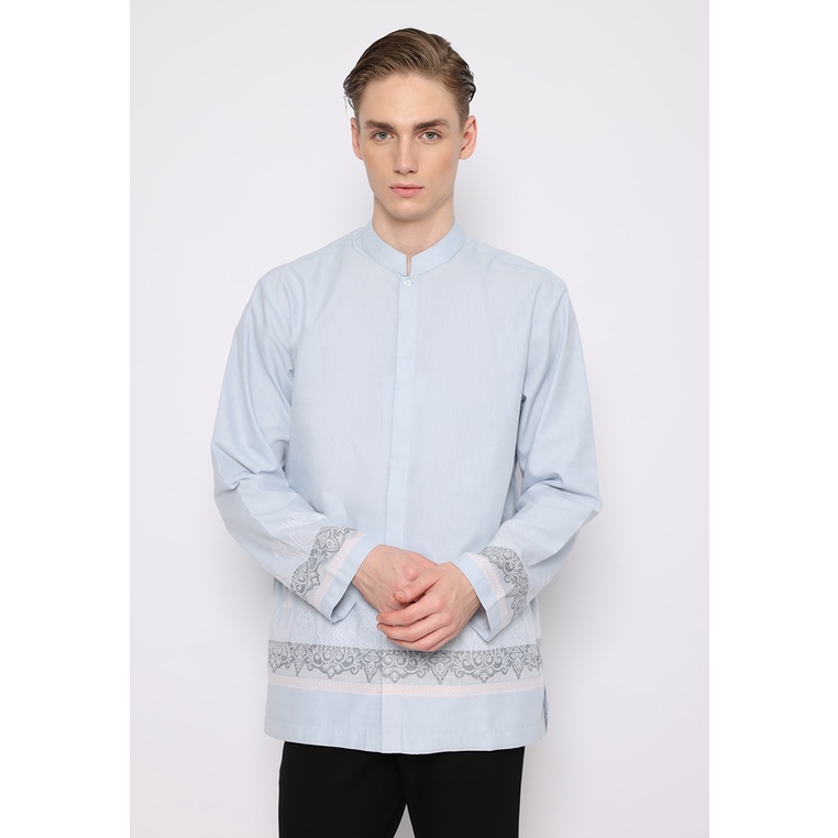 Jual Jobb Issam Baju Koko Pria Lengan Panjang Regular Fit Abu-Abu ...