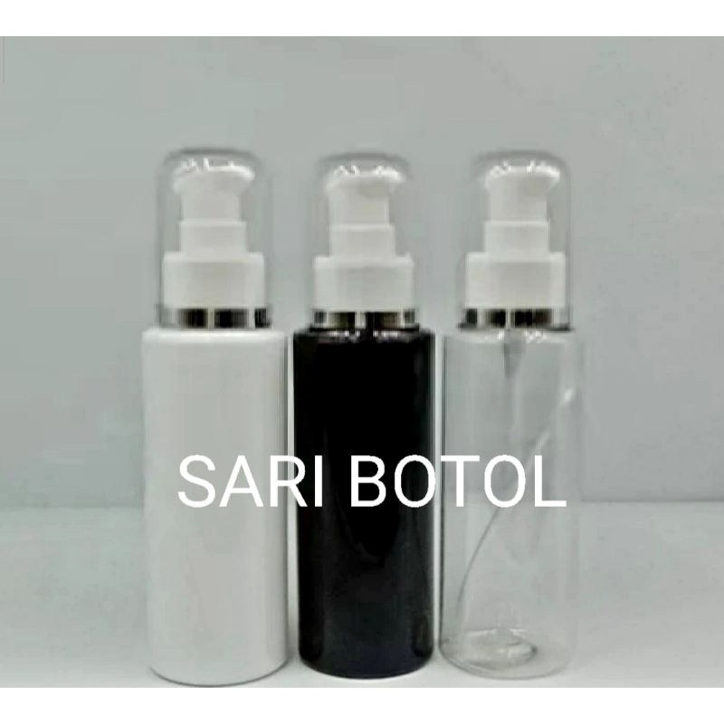 Jual BOTOL PUMP TREATMENT 100ML / BOTOL RF 100 ML PUMP TREATMENT FULLCAP LIST SILVER | Shopee ...