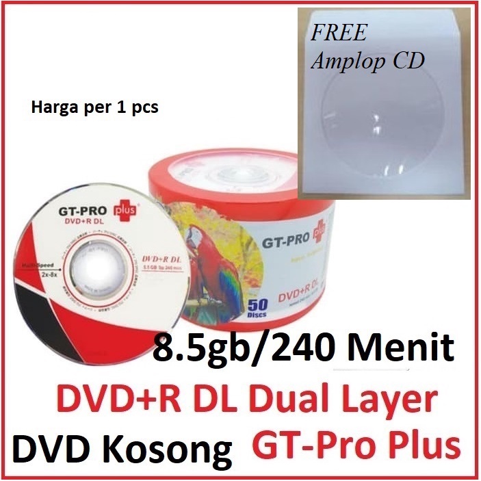 Jual DVD Kosong Dual Layer DVD+r DL 8.5 gb Gt-Pro Plus | Shopee Indonesia