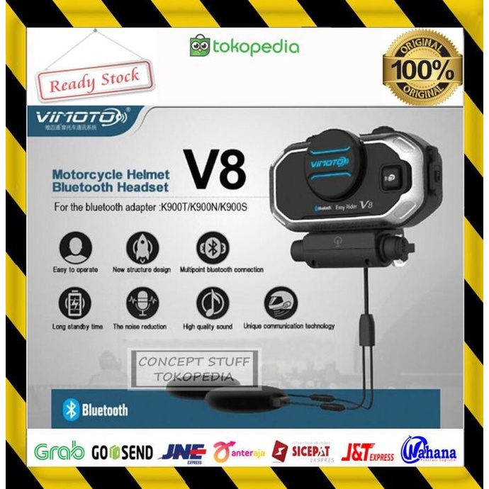 Jual BLUETOOTH HELM / INTERCOM HELM / HEADSET HELM / VIMOTO V8 NOT SENA ...