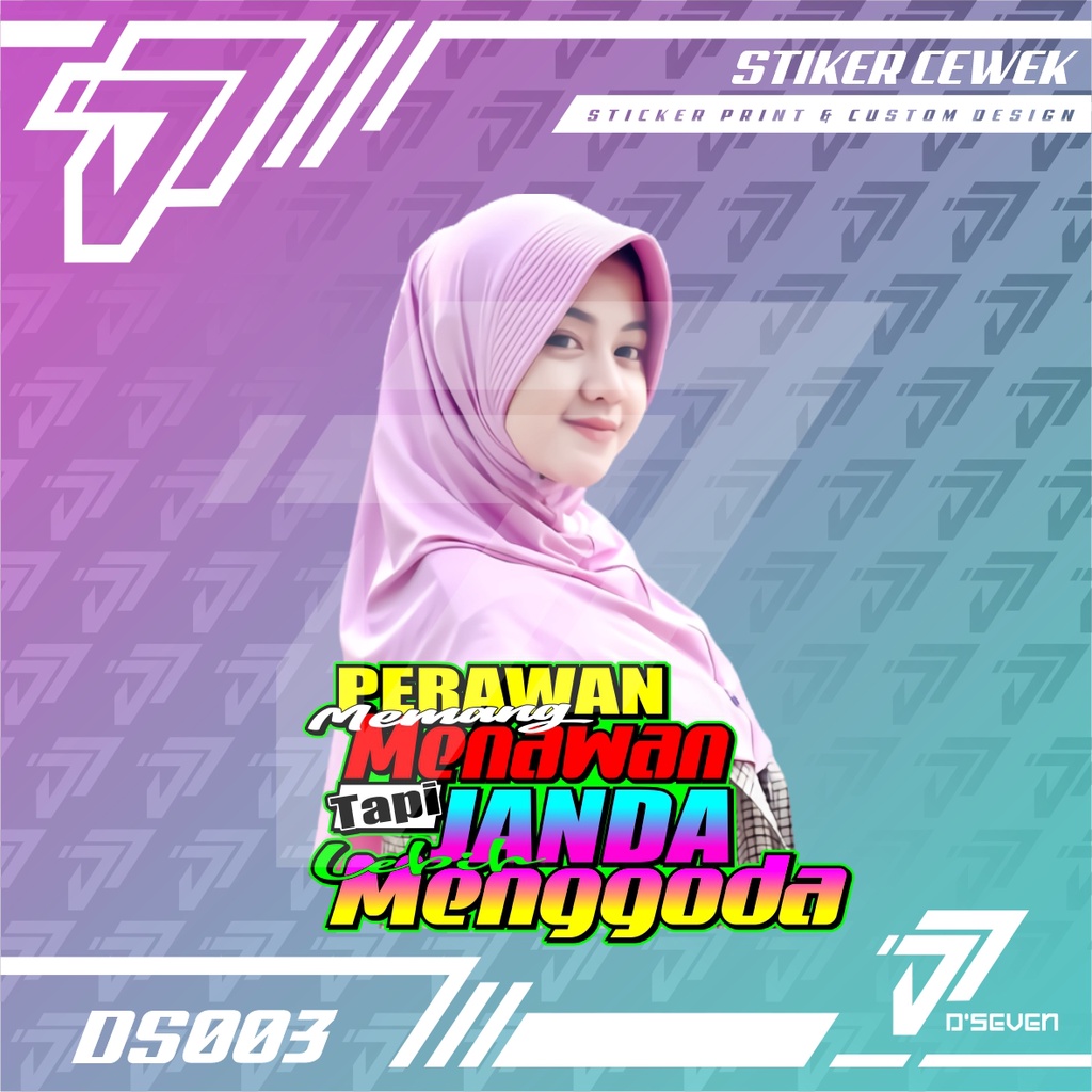 Jual Stiker Cewek Cantik Hijab Vector Ukuran 50cm Vinyl Bisa Request ...