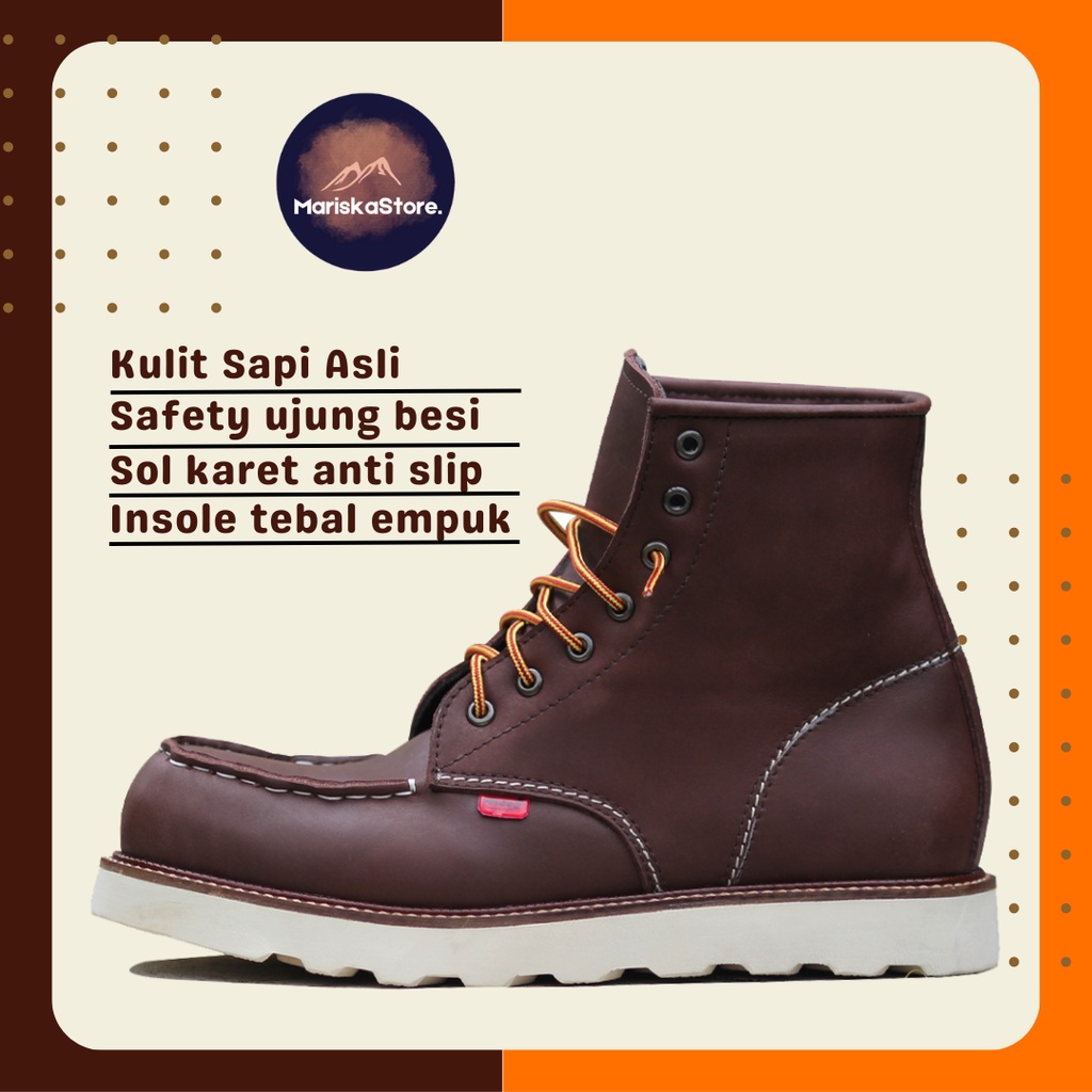 Jual promo sepatu safety boot Moctoe sepatu pria sepatu kulit mahal ...