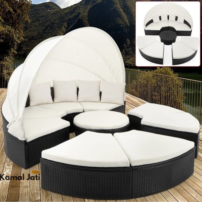 Jual daybed rotan sintetis outdoor kursi hotel, daybed kolam renang ...