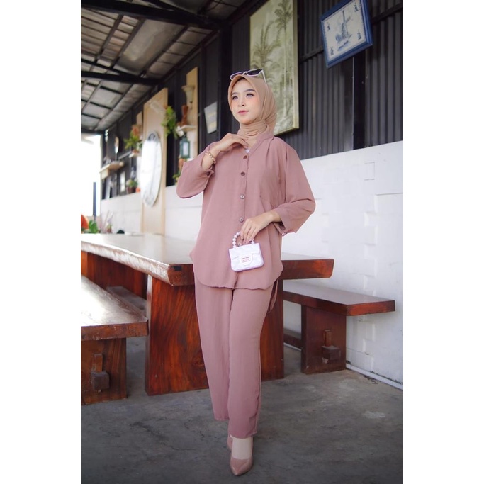 Jual One Set Wanita Setelan Wanita Botega JUMBO Size XL XXL Basic Crinkle | Shopee Indonesia